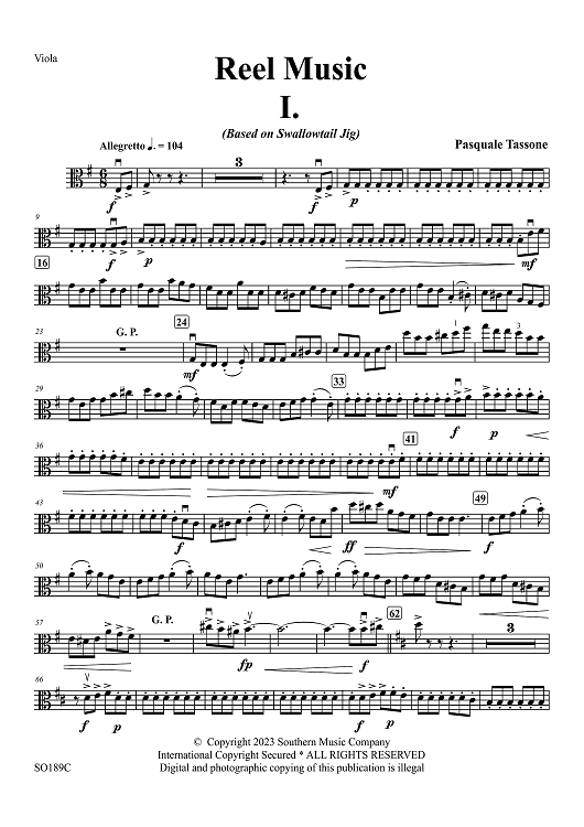 Reel Music - Viola" Sheet Music for String Orchestra - Sheet Music Now
