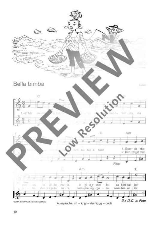 The most beautiful folk songs" Sheet Music for 1-2 Descant Recorders ...
