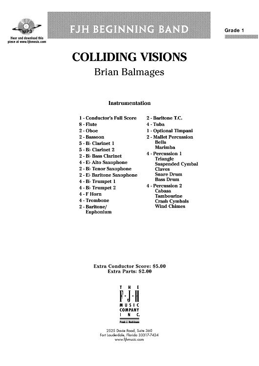 Colliding Visions - Score" Sheet Music for Beginning Band - Sheet Music Now