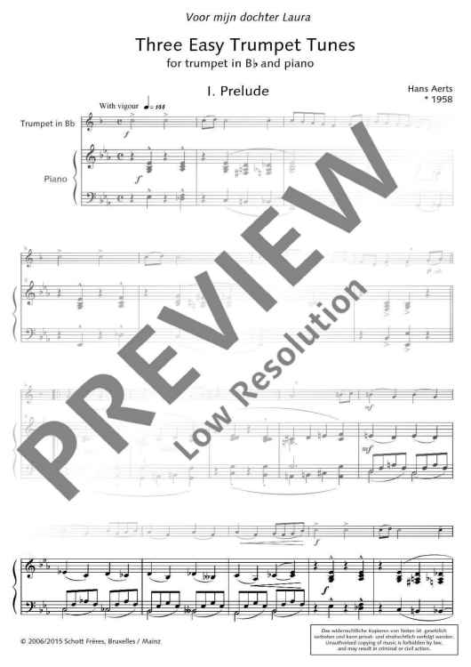 3 Easy Trumpet Tunes" Sheet Music for Trumpet In Bb And Piano - Sheet ...