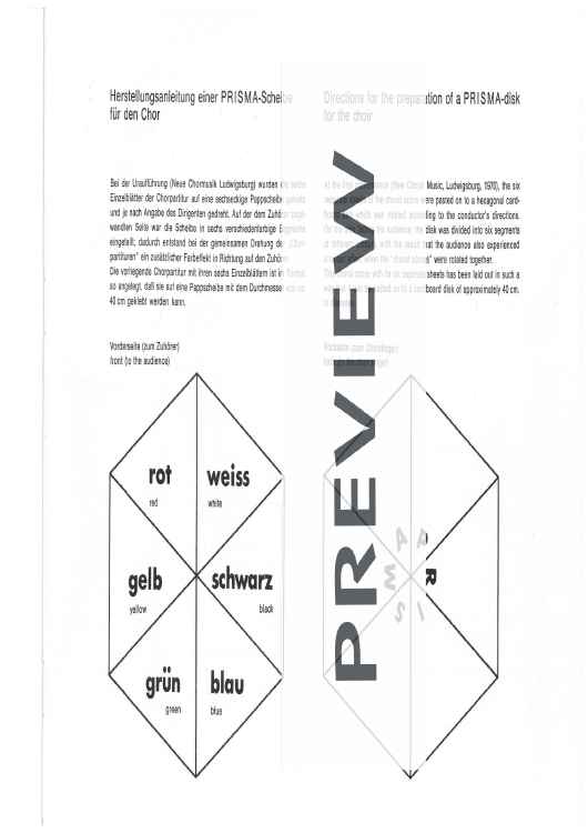 Prisma - Score" Sheet Music for Men's Choir (ttbb), Speakers And 5 ...