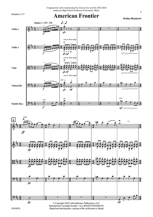 American Frontier - Full Score" Sheet Music for Orchestra - Sheet Music Now