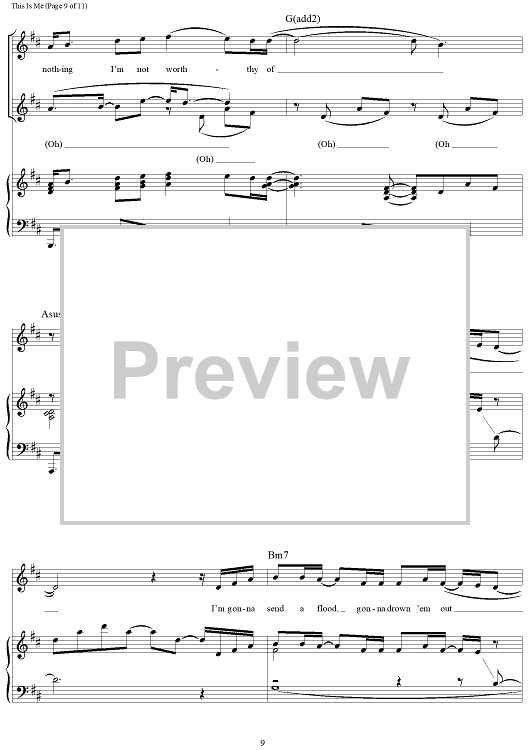 This Is Me" Sheet Music for Piano/Vocal/Chords - Sheet Music Now