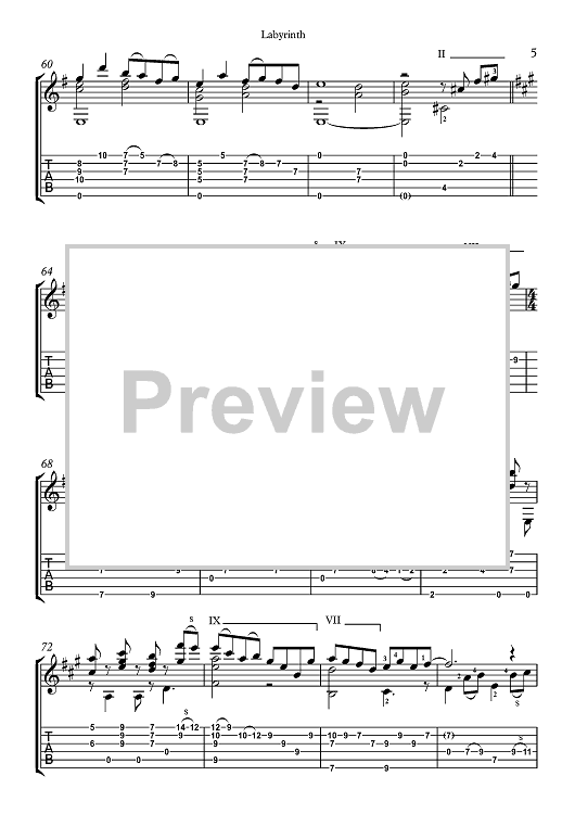 Labyrinth" Sheet Music by Doug Smith for Guitar Tab - Sheet Music Now