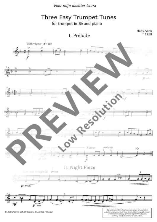 3 Easy Trumpet Tunes" Sheet Music for Trumpet In Bb And Piano - Sheet ...