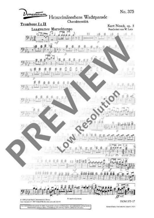 Heinzelmännchens Wachtparade - Set of Parts" Sheet Music for Orchestra ...