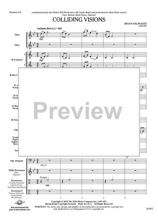 Colliding Visions - Score" Sheet Music for Beginning Band - Sheet Music Now