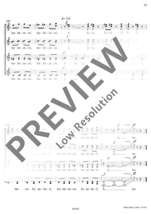 Kekatu dziesma - Choral Score" Sheet Music for Women's Choir (SSSSAAAA ...