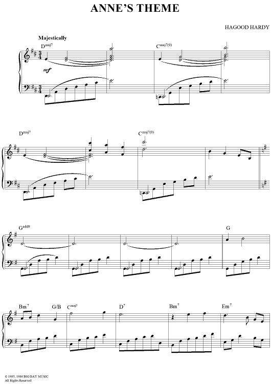 Anne S Theme Sheet Music For Piano Solo Sheet Music Now