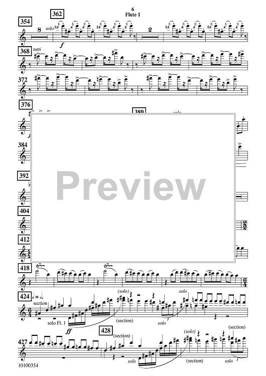 The Firebird Suite for Symphonic Band - Flute 1" Sheet Music for ...