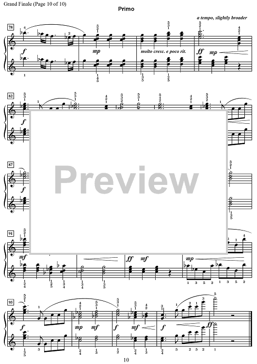 The Grand Finale" Sheet Music for 1 Piano, 4 Hands - Sheet Music Now