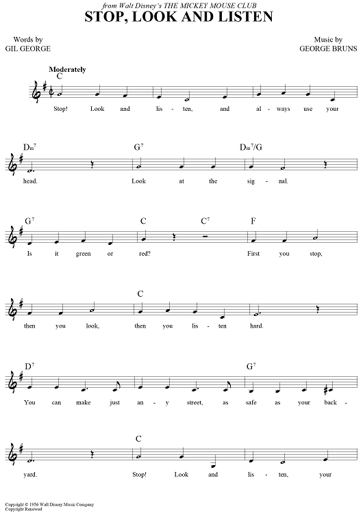 Stop, Look And Listen" Sheet Music for Lead Sheet - Sheet Music Now