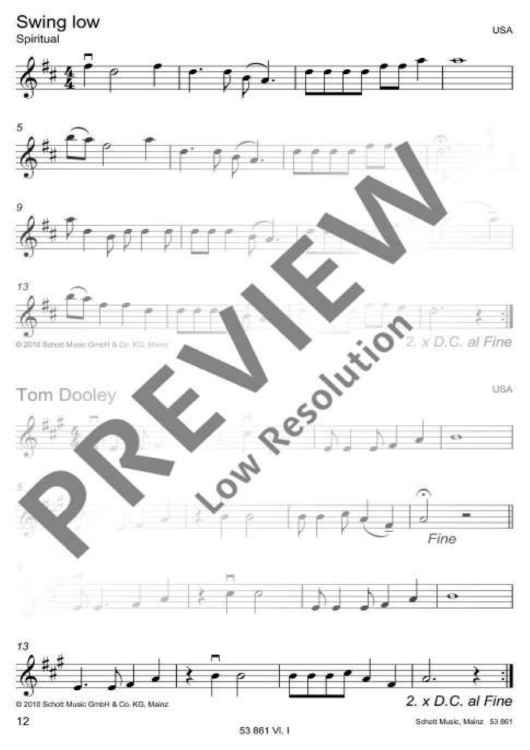 The most beautiful folk songs - Violin 1" Sheet Music for 2 Violins And ...