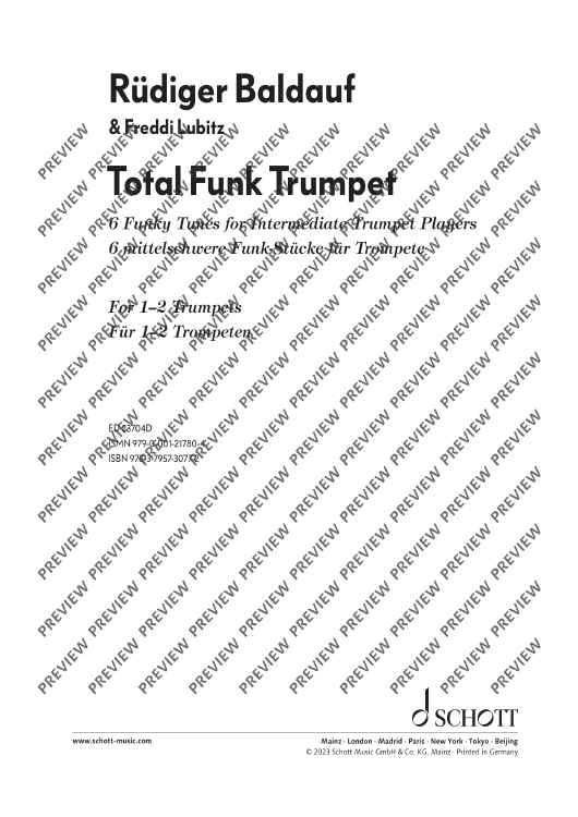 Total Funk Trumpet - Performing Score" Sheet Music for 1-2 Trumpets ...
