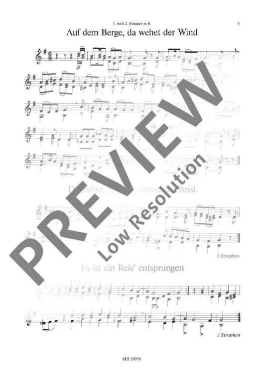 Christmas Carols - 1. Und 2. Stimme in B B-Klarinette/Trompete/Horn ...