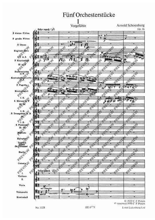 5 Orchestral Pieces - Full Score" Sheet Music for Orchestra - Sheet ...