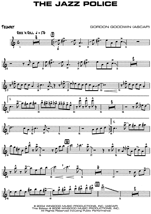 The Jazz Police" Sheet Music by Gordon Goodwin's Big Phat Band for Trumpet - Sheet Music Now