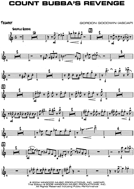 Count Bubba's Revenge" Sheet Music by Gordon Goodwin's Big Phat Band ...