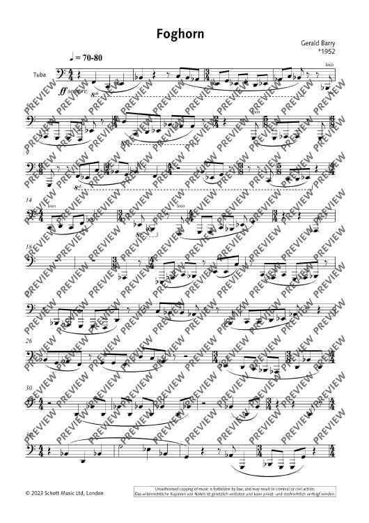 Foghorn" Sheet Music for Tuba - Sheet Music Now