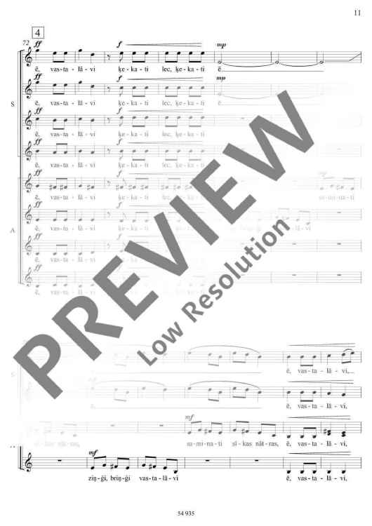Kekatu dziesma - Choral Score" Sheet Music for Female Choir (ssssaaaa ...