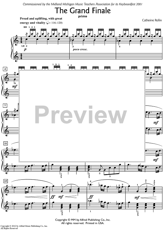 The Grand Finale" Sheet Music for 1 Piano, 4 Hands - Sheet Music Now