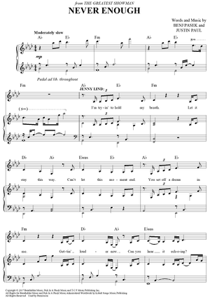 Never Enough - from The Greatest Showman" Sheet Music by Loren Allred ...
