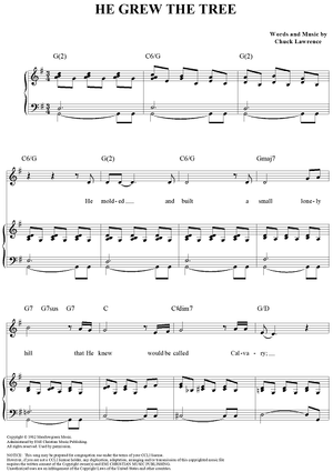 He Grew the Tree" Sheet Music for Piano/Vocal/Chords - Sheet Music Now
