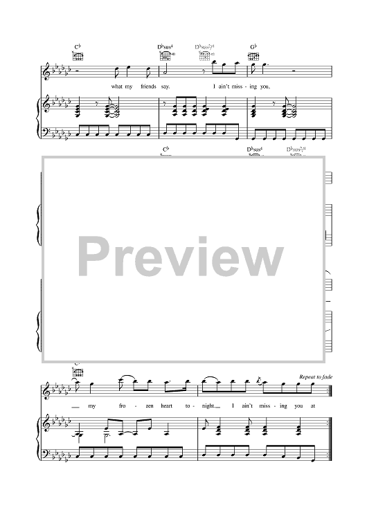 Missing You" Sheet Music by John Waite for Piano/Vocal/Chords - Sheet Music Now