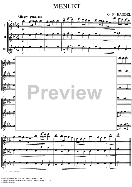 Menuet - Flute / Piccolo" Sheet Music for Flute / Piccolo - Sheet Music Now