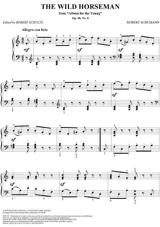 The Wild Horseman" Sheet Music for Easy Piano - Sheet Music Now