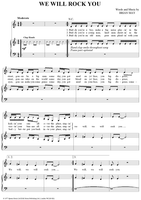 We Will Rock You" Sheet Music by Queen for Piano/Vocal/Chords - Sheet ...