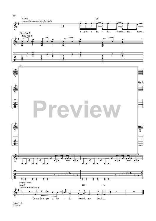 Halo" Sheet Music by Porcupine Tree for Guitar Tab/Vocal - Sheet Music Now
