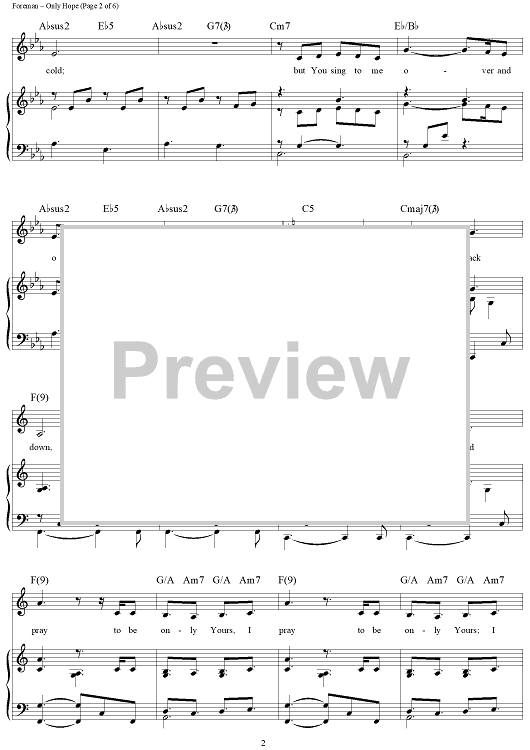 Only Hope" Sheet Music by Mandy Moore for Piano/Vocal/Chords - Sheet ...