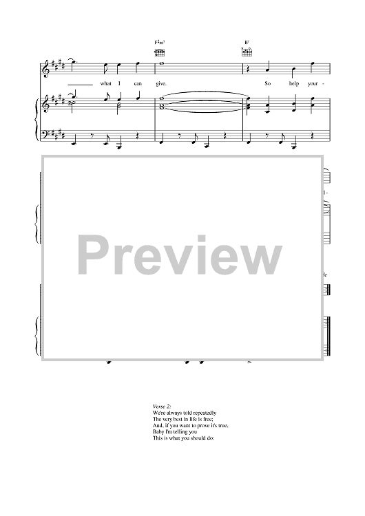 Help Yourself" Sheet Music by Tom Jones for Piano/Vocal/Chords - Sheet ...