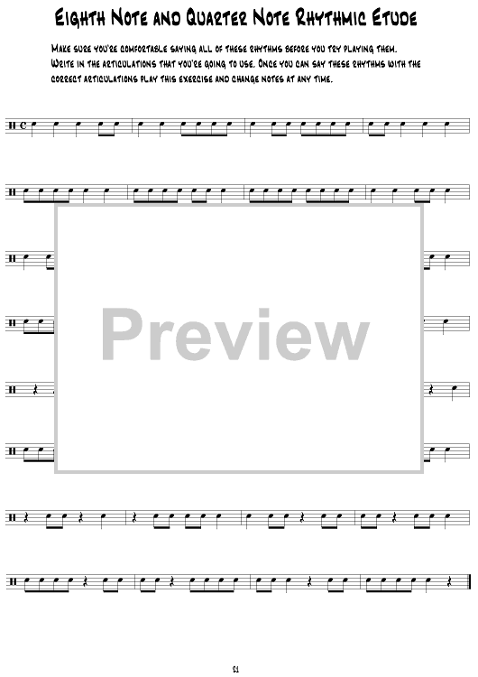 Eighth Notes, Quarter Notes, and Quarter Rests" Sheet Music for Jazz ...