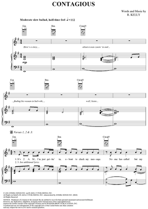 Contagious" Sheet Music by The Isley Brothers for Piano/Vocal/Chords ...