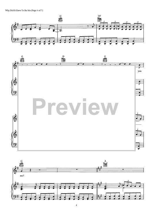 Why Did It Have To Be Me?" Sheet Music by ABBA for Piano/Vocal/Chords ...