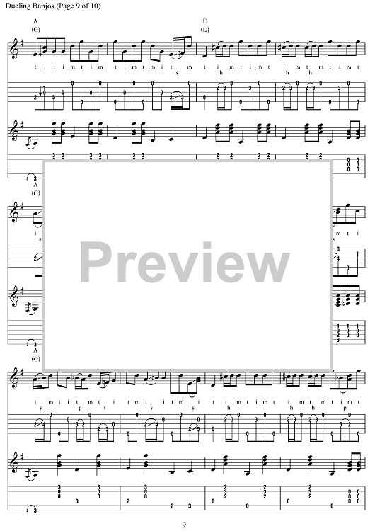 Duelling Banjos" Sheet Music for Banjo/Guitar Tab - Sheet Music Now