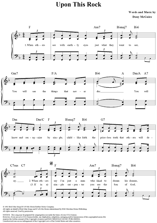 Upon This Rock" Sheet Music by Sandi Patty for Four-part Mixed Chorus ...