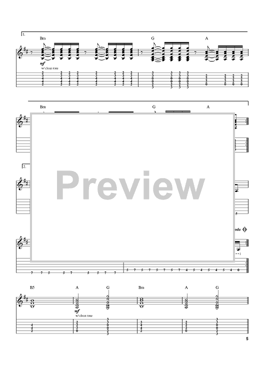 Kryptonite" Sheet Music by 3 Doors Down for Guitar Tab - Sheet Music Now