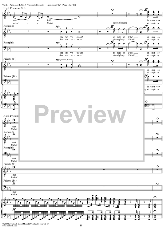 Grand Scene of the Consecration, and First Finale from "Aida", Act 1 ...