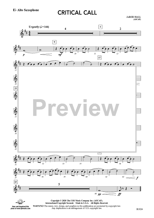 Critical Call - Eb Alto Sax" Sheet Music for Concert Band - Sheet Music Now