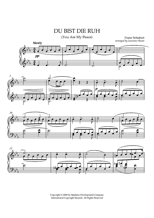 Du Bist Die Ruh (You Are My Peace)" Sheet Music by Franz Schubert for Piano - Sheet Music Now