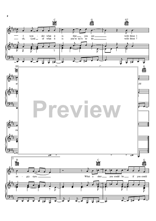 Angry Eyes" Sheet Music by Loggins and Messina for Piano/Vocal/Chords ...