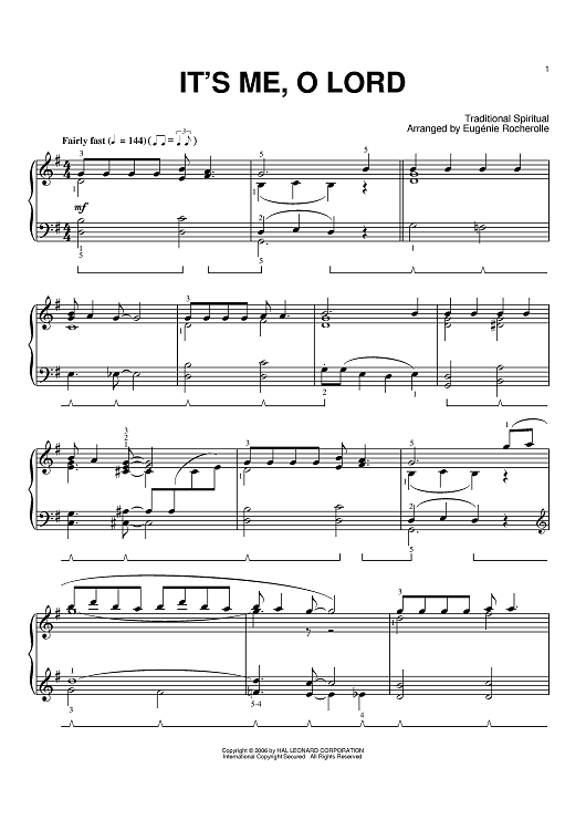 It's Me, O Lord" Sheet Music for Piano - Sheet Music Now