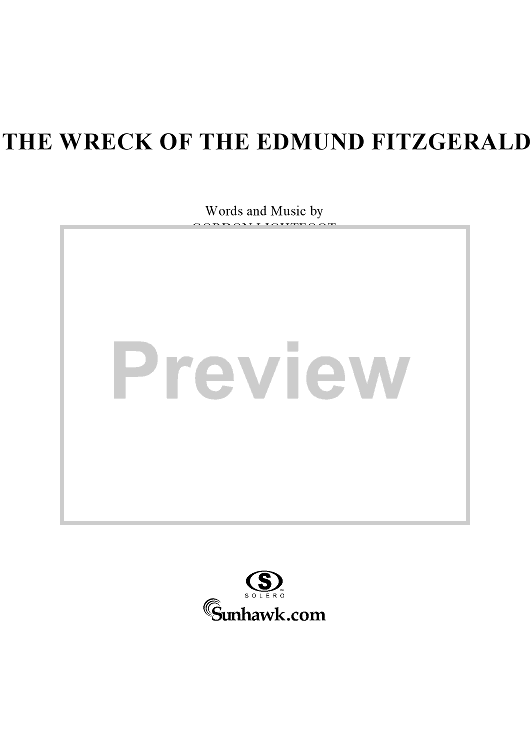 The Wreck of the Edmund Fitzgerald" Sheet Music by Gordon Lightfoot for ...