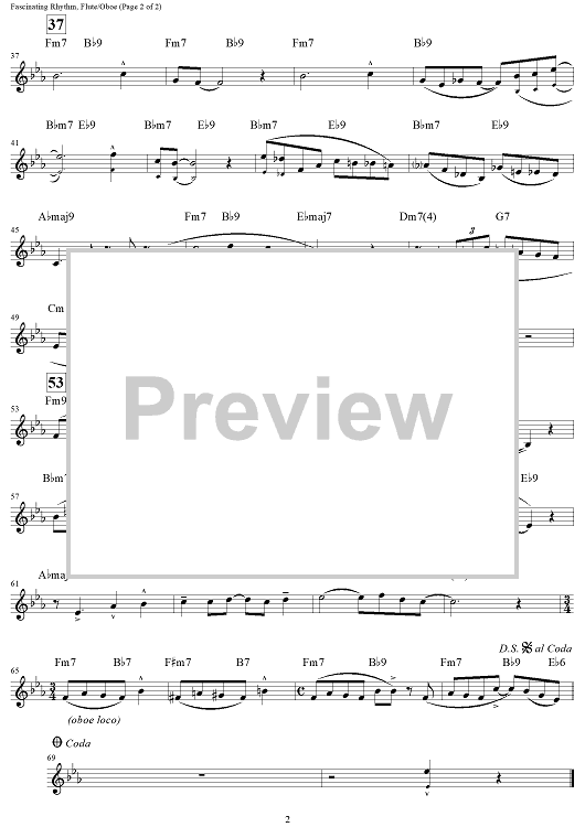 Fascinating Rhythm" Sheet Music for Flute or Oboe - Sheet Music Now