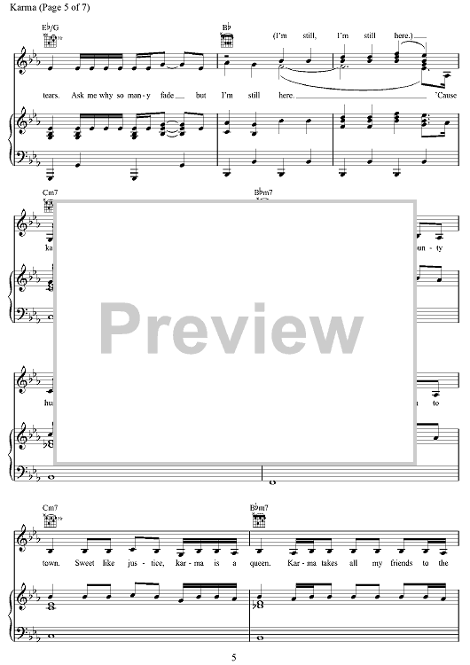Karma" Sheet Music by Taylor Swift for Piano/Vocal/Chords - Sheet Music Now