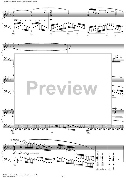 Etude Op. 10, No. 12 in C Minor ("Revolutionary")" Sheet Music for Piano Solo - Sheet Music Now