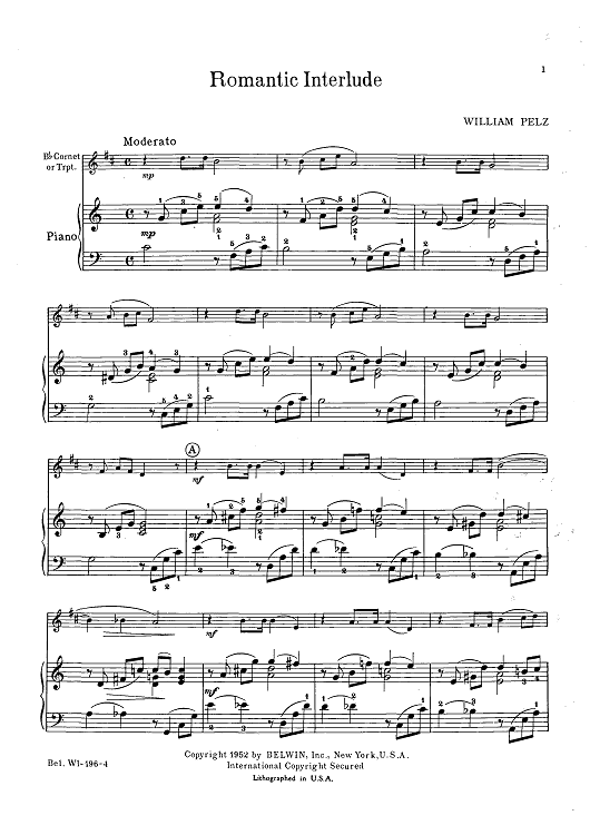 Romantic Interlude" Sheet Music for Trumpet/Piano - Sheet Music Now